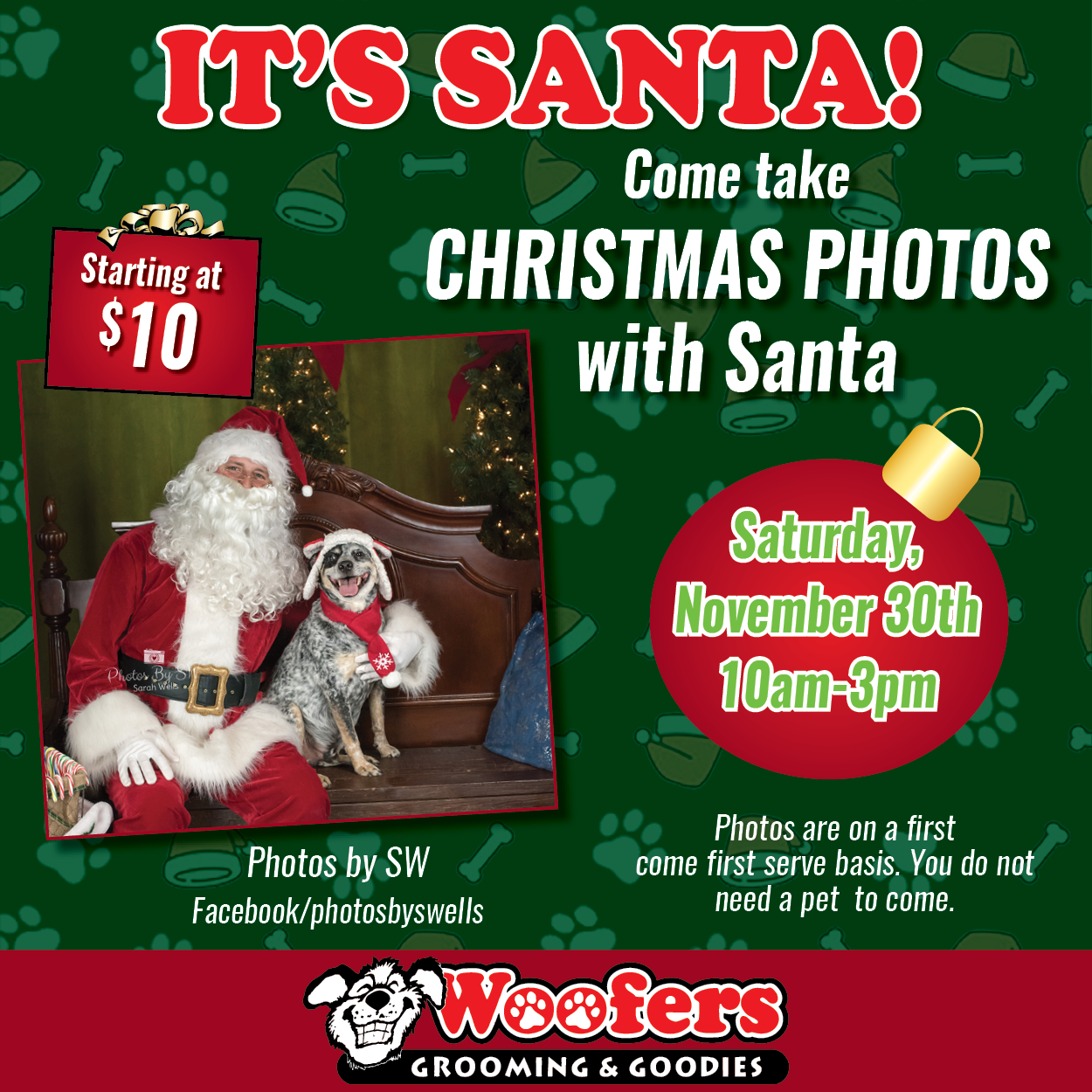 Christmas Photos With Santa! - Woofers Grooming & Goodies