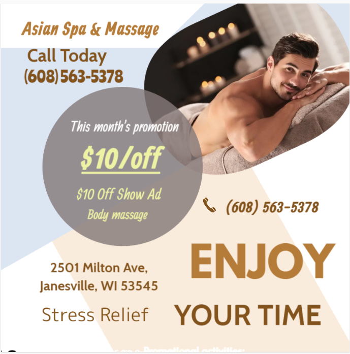 Asian Spa And Massage In Janesville Wi 53545 608 5