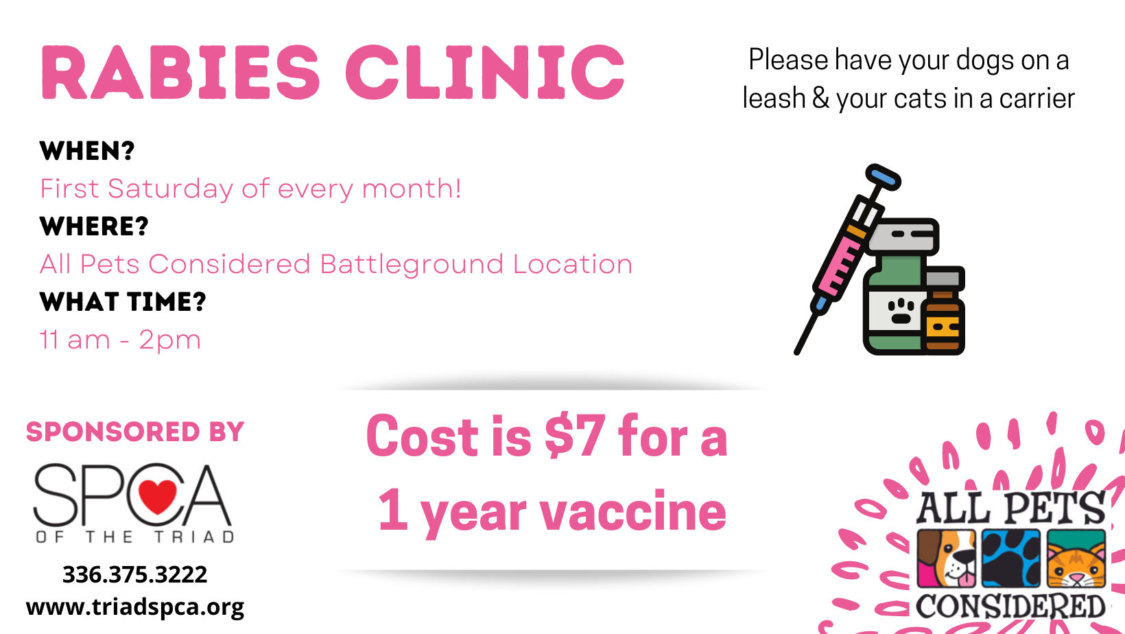 Image of Local Pet Event SPCA Rabies Clinic Nearby