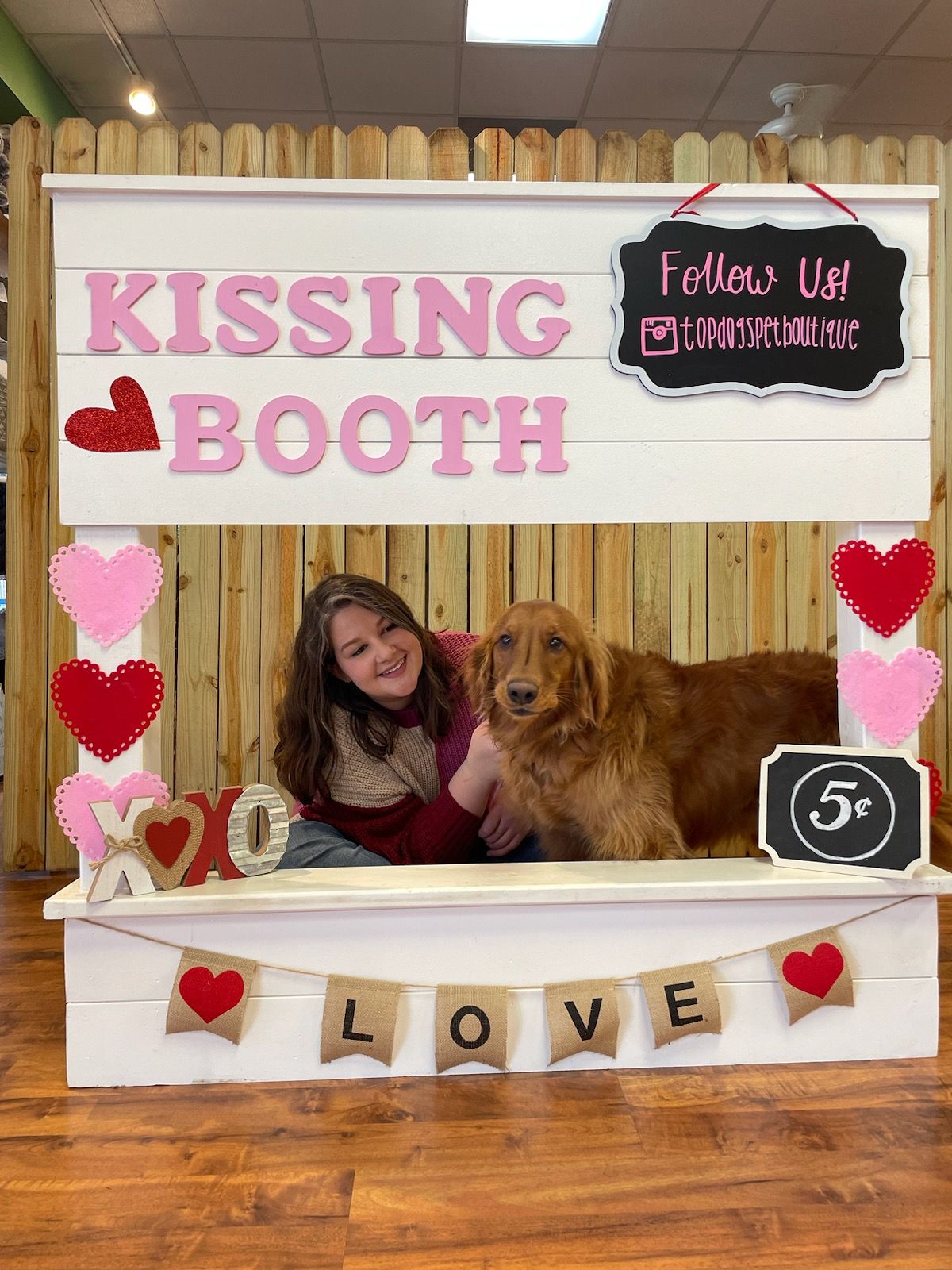 Be My Furry Valentine Kissing Booth - Top Dogs Pet Boutique