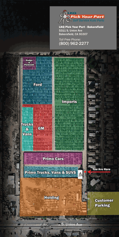 Used Auto Parts in Bakersfield 93307 | LKQ Pick Your Part